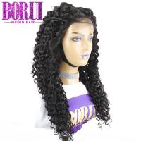 China Human Virgin Hair Deep Wave 4x4 Lace Closure Wigs 180% And 250% Density for sale
