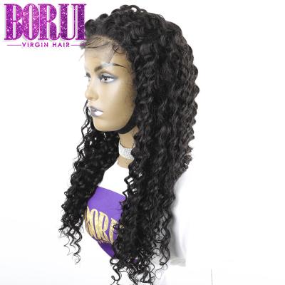 China Deep Wave Glueless 4x4 Lace Closure Wig 250% Density for sale