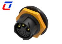 China 30A 3 Phase Power Connector Waterproof 9 Phase Signal Female PCB Panel Push Locking for sale