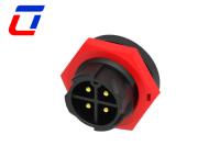 China Female Cable Round 4 Pin Waterproof Wire Connector Panel Mount M19 Push Locking for sale