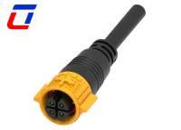 China 4PIN 10A Male Socket Female Plug Waterproof Power Cable Connector with Push Locking for sale