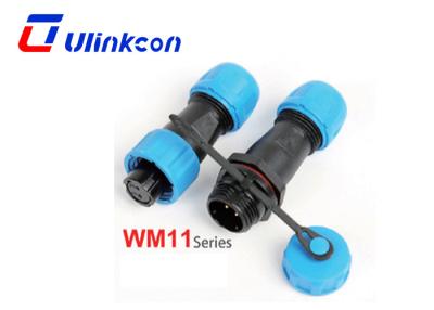 China 2PIN IP68 Waterproof Connector WM11 with 5A Current Rating in PA66 Plastic for sale