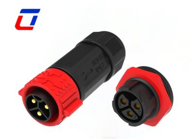China 3 Pin Waterproof Connector M25 Red Board Power Connector To Heavy Machinery for sale