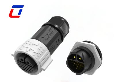 China IP67 M25 Gold Plated Wire Connectors 300V 2+20 Pin Plug Socket Connector for sale