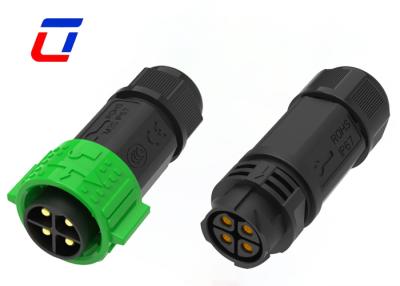China M25 4 Pin IP67 Power Connector 50A Brass Push Locking Cable To Cable Waterproof Connectors for sale