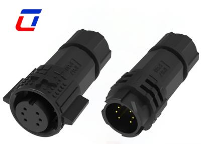 China 300V M19 Male Female Connector 6 Pin Nylon Outdoor Waterproof Cable Connector for sale