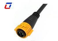 China IP67 Waterproof Power Cable Connector M19 2Pin Yellow Molded Push Lock Connectors for sale