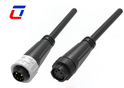 China 2+4 Pin Waterproof LED Connectors M16 300V IP67 Cable To Cable Connectors Quick Lock for sale