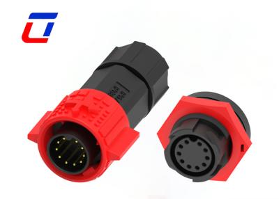 China M19 IP67 Waterproof Male Female Connector PA66 10 Pin Data Connector ODM for sale