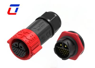 China M25 Self Locking Quick Connect Circular 22Pin  Brass Gold-Plated Multi Pin IP67 Waterproof for sale