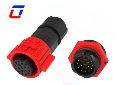 China 5A IP67 M19 Waterproof Plug And Socket Connectors Plastic PA66 18 Pin Data Connector for sale