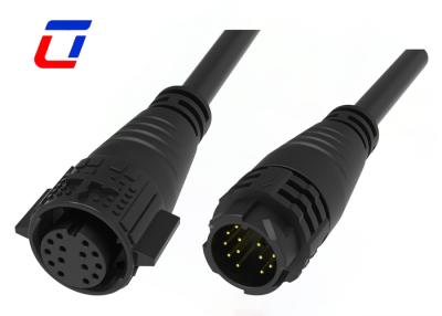 China PA66 M19 14 Pin IP67 Waterproof Connector 300V Data Male To Female Connector for sale