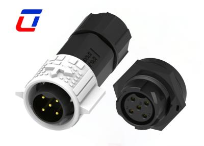 China 20A IP67 Waterproof Quick Lock Electrical Connectors M19 5 Pin Plastic Male Female Connector for sale