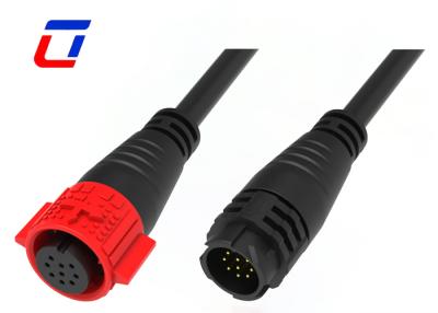 China 5A 300V 9 Pin M19 Molded Cable Connectors Push Lock Waterproof Data Connector for sale