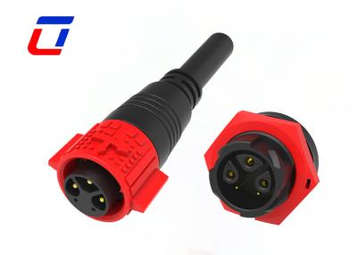 China 300V 3+2 Pin Cable Connectors Waterproof Red M19 Data Quick Connector For Lighting for sale