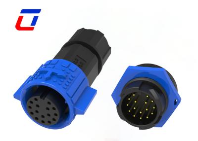 China PA66 16 Pin M19 Panel Mount Circular Connector 5A IP67 Waterproof Quick Connector for sale