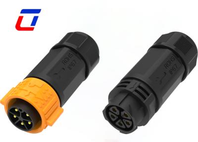 China Waterproof DC Power Connector M25 5 Pin 20A Push Lock Outdoor Cable New Energy Connector for sale