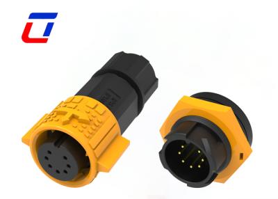 China 300V 7 Pin M19 IP67 Waterproof Connector PA66 Outdoor Data Quick Lock Connectors for sale