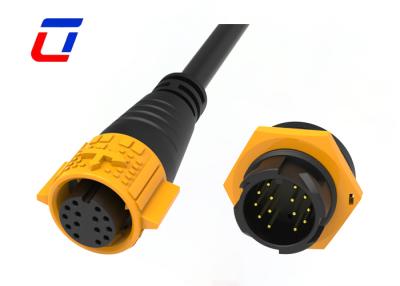 China 300V IP67 Panel Mount Connector 14 Pin M19 Waterproof Wire To Board Signal Connector for sale