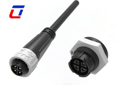 China 10A IP67 Waterproof Power Connector M16 Plastic PA66 4 Pin Molded Wire To Board Connectors for sale