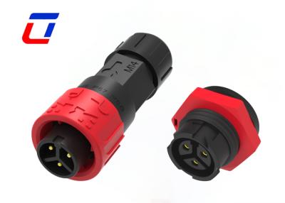 China 300V 10A IP67 Power Connectors M16 Panel Mount Connector 3 Pin Push Locking for sale
