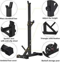 China Foldable Home Gym Training Equipment Weight Bench Barbell Bar Half Squat Rack for Home for sale