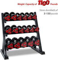 China CARTON SIZE 1230*460*120mm Free Weight Racks for Commercial Fitness 3 Tier Dumbbell Rack for sale