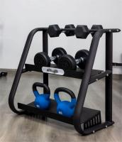 China Body Building Fitness Foldable 2 Tier Dumbbell Rack Kettlebell Rack for Gym Equipment for sale