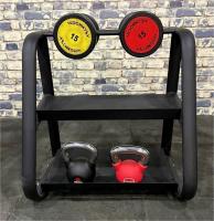 China Body Building Fitness Foldable 2 Tier Dumbbell Rack Kettlebell Rack for Gym Equipment for sale
