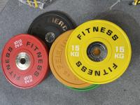 China Rubber Coated Steel Bumper Weight Plate for Professional Gym Equipment Sale 2.5kg-25kg for sale