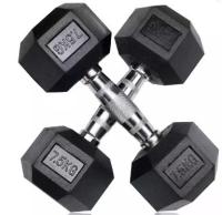China 2.5kg Black Rubber Hex Dumbbell Set The Ultimate Tool for General Fitness Enthusiasts for sale