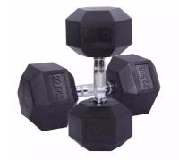 China 2.5kg Black Rubber Hex Dumbbell Set The Ultimate Tool for General Fitness Enthusiasts for sale