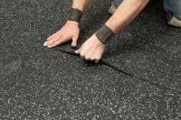 China Anti-Slip Rubber Tiles for Home Gym Flooring 500*500/1000*1000 in Black Color for sale