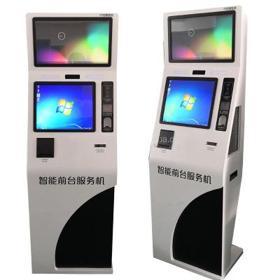 China 19inch dual screen self-service payment kiosk terminal and retail bill acceptor for sale