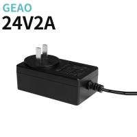 China 48W 24v 2a Wall Mount Power Supply Adapter High Temperatura Resistant SAA for sale