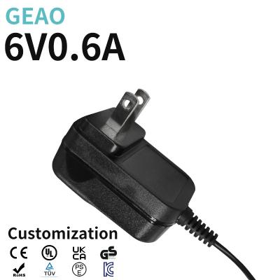 China 3.6W 0.6A 6V Wall Mount Power Supply Adapter Safe For Casio Keyboard for sale