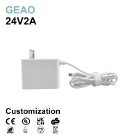 China Light 24V 2A Wall Mount Power Adapters With Surge Protection for sale