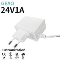 China 24V 1A Wall Mount Power Adapters Electronic Safe For Dvd Fiber for sale