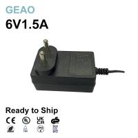 China Reliable 6V 1.5A Wall Mount Power Supply Adaptor 10%-90%RH Humidity for sale