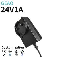 China 24V 1A Black Interchangeable Power Adapter OEM / ODM Customized for sale