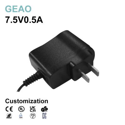 China 2.5W 0.5A 7.5V Wall Mount Power Supply Electric Adapter With 1 Year Warranty for sale