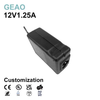 China 1.25A 12V Desktop Power Adapter Laptop 10mS Short Circuit Protection for sale