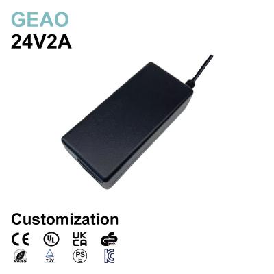 China 48W 24V 2A Desktop Power Adapter Over Voltage Safety Protection for sale