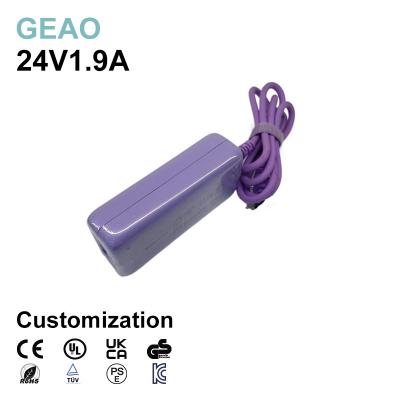 China 24V 1.9A Desktop Power Adapter For Fiber Optic Cat Live Streaming Light Sewing Machine for sale
