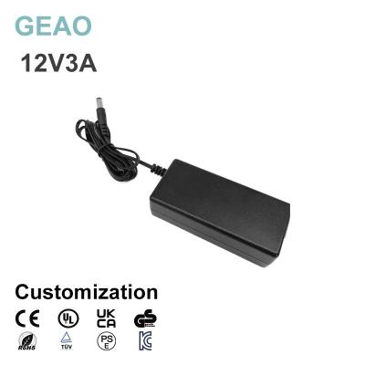 China 3A 12V Desktop Power Adapter Supply 3S Turn On Delay User Friendly for sale