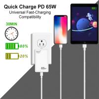China 20V 3.25A PD 65W GaN Charger USB C QC3.0 Fast Charger For Laptop Phone for sale