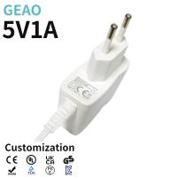 China Electric 5V 1A Wall Mount Power Adaptor 100VAC - 240VAC Lightweight for sale