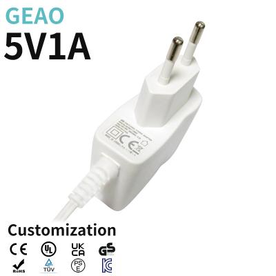China Electric 5V 1A Wall Mount Power Adaptor 100VAC - 240VAC Lightweight for sale
