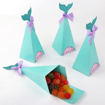 China Wedding Birthday Party Customized Gift Box Paper Candy Box With Mermaid Tail for sale