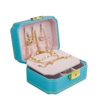 China Ring Necklace Jewellery Packaging Box PU Leather Jewelry Set Gift Box With Zipper for sale